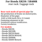 For Honda XR 400 rear rack XR 250 R rear luggage rack XR400R Motard ...