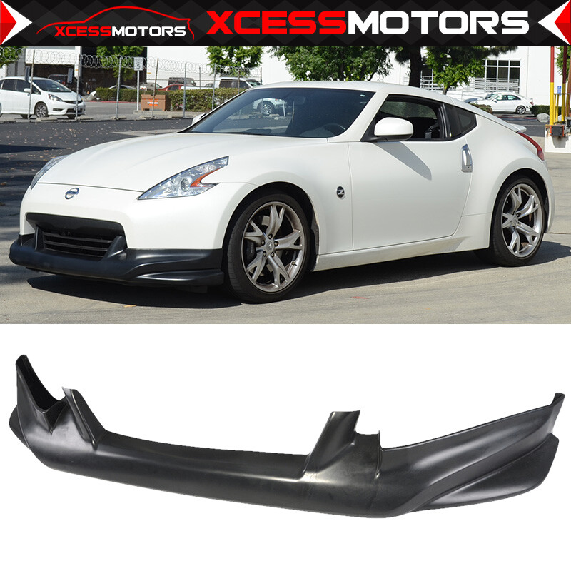 Fits 09-12 Nissan 370Z N Style PU Unpainted Black Front Bumper Lip ...