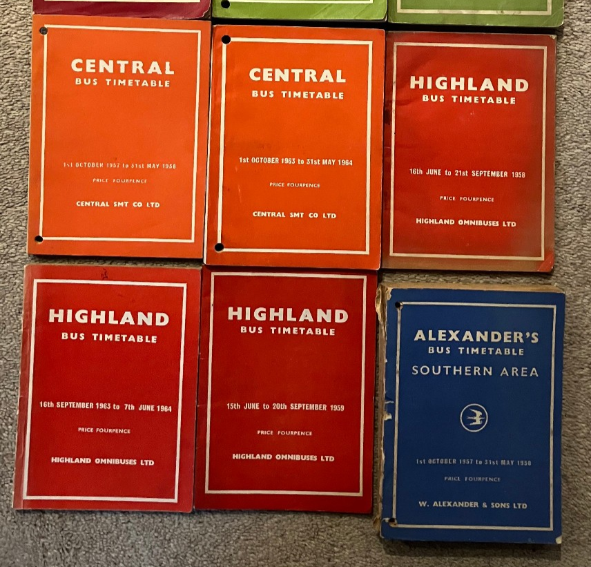 Scottish Bus Group Timetables Bundle (12 items) Various Companies 1951 ...