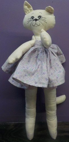Handmade Cloth Tilda Doll Cat Stuffed Animal Unique Art Doll Kitty Gift ...