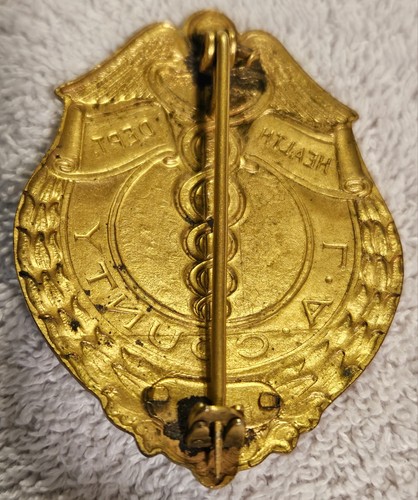 Rare Vintage Obsolete LA County California Health Department Badge CA ...