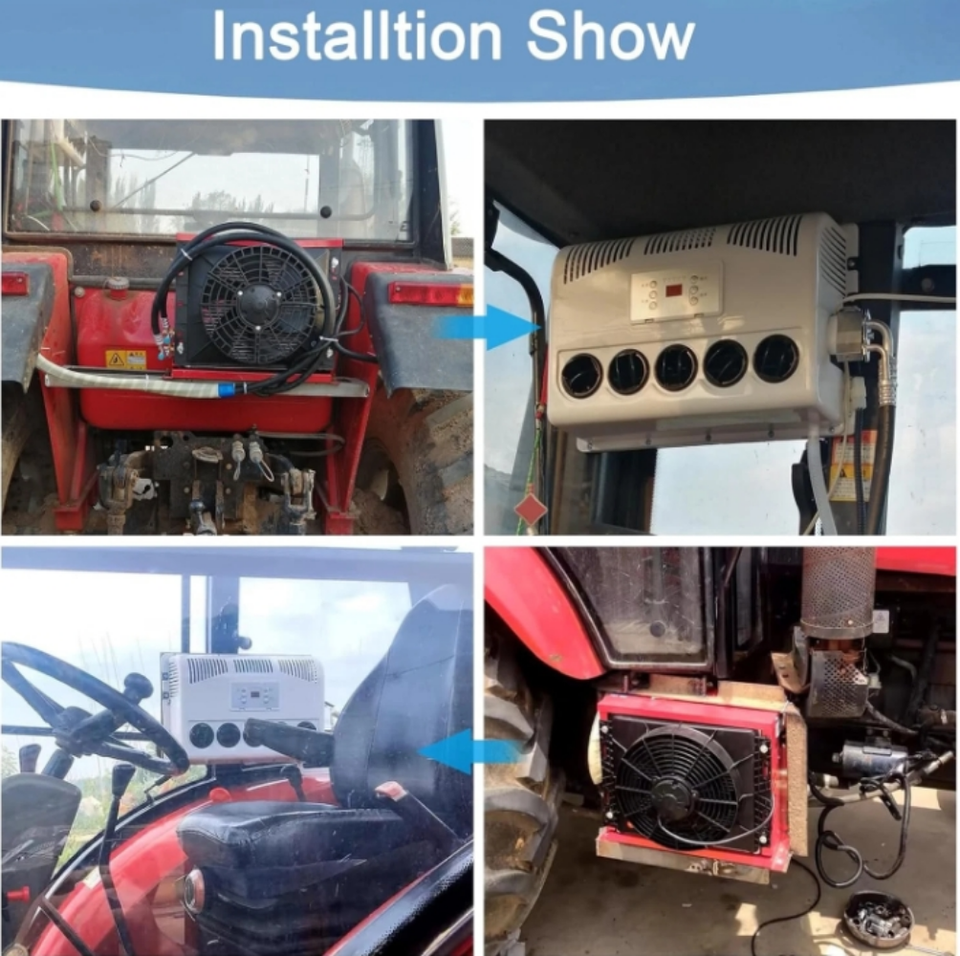 12V 11000 BTU Truck Cab AC Unit Split Air Conditioner Fit Trucks Bus RV ...