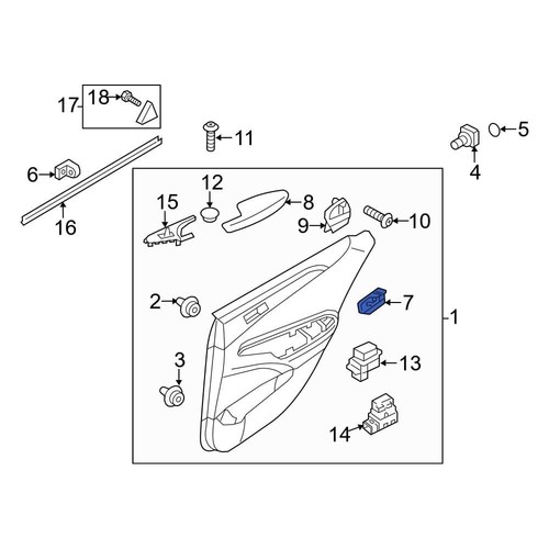 For Hyundai Sonata 11-15 Hyundai 826103S010 Rear Left Inner Interior ...