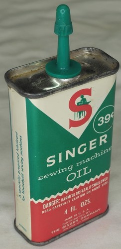 Vintage Singer Sewing Machine Oil Tin 4 fl.oz. | eBay