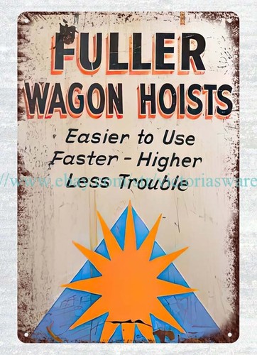 dorm wall art Fuller Wagon Hoist metal tin sign | eBay