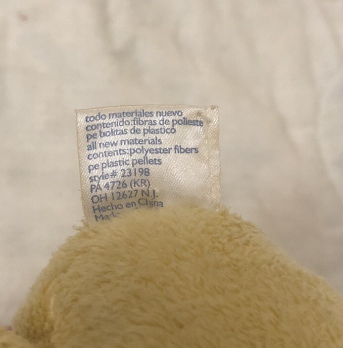 Carters Prestige Baby Toy 5” Terry Cloth Angel Plush Rattle Yellow ...
