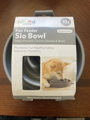 NEW Outward Hound Slo Bowl Fun Feeder for Dog Medium Size Bowl Grey | eBay