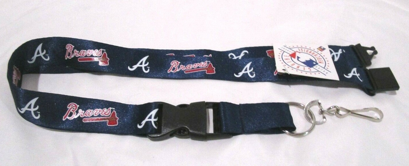 Atlanta Braves Blue with Braves Logo Detachable Lanyard Keychain-Brand ...