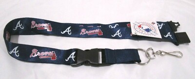 Atlanta Braves Blue with Braves Logo Detachable Lanyard Keychain-Brand ...