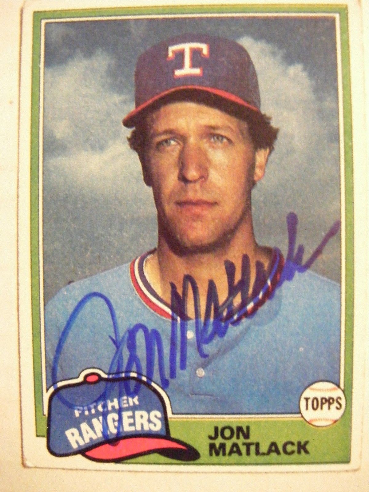 JON MATLACK signed RANGERS 1981 Topps baseball card AUTO WEST CHESTER ...
