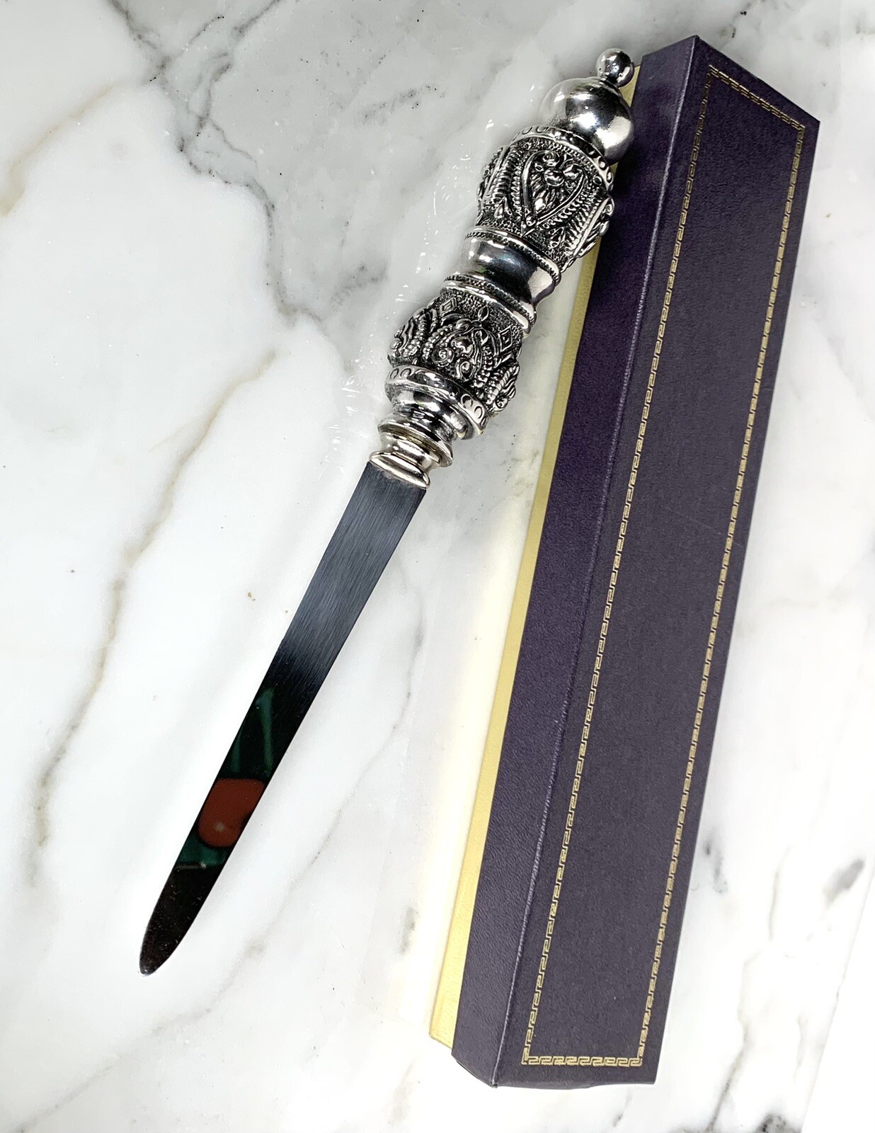 STERLING SILVER .925 ORNATE ENGLISH LETTER OPENER 9.5 inches ...