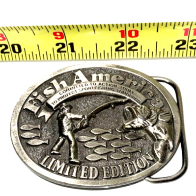 Fish America Fishing The Great American Buckle Company Vintage Belt ...