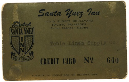 Rare 1954 SANTA YNEZ INN Sunset Boulevard Pacific Palisades CA Paper ...