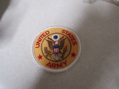 MILITARY PATCH UNITED STATES ARMY 3 INCHES ROUND EAGLE DESIGN WHITE ...