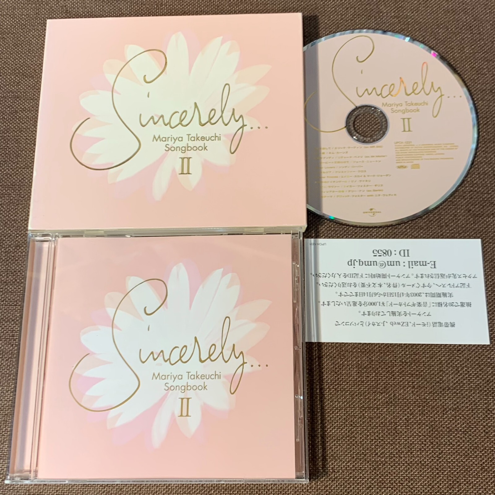 Sincerely II ...Mariya Takeuchi Songbook JAPAN CD UPCH-1231 Cyndi ...