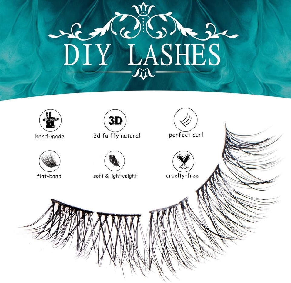 SISILILY Individual Lashes 45 Cluster Lashes C Curl DIY Eyelash ...