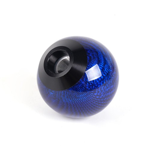 Blue Universal Carbon Fiber Manual Gear Shift Round Ball Shift Knob w ...