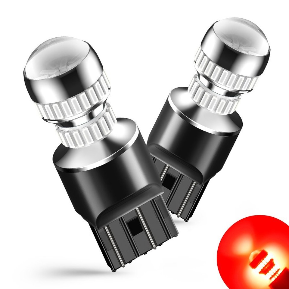 AUXITO 2X 7443 7444 W21W 7441 LED Bulbs Brake Stop Light Lamp Red Super ...