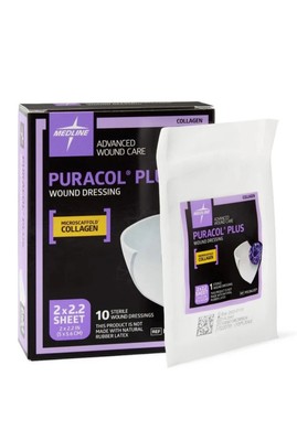 Medline Puracol 2" x 2" Plus Collagen Wound Dressings - Box of 10 | eBay