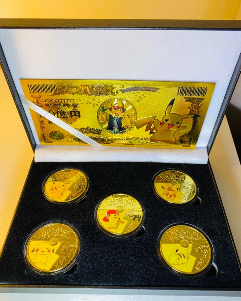 Pokemon Gold And Silver Coin Frame & Box Sets - Gold Notes Coin ...