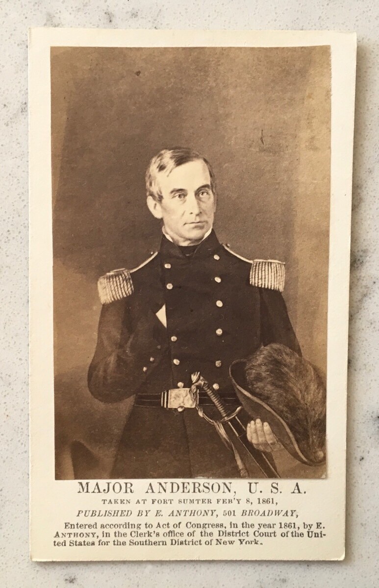 ANTIQUE CIVIL WAR CDV PHOTOGRAPH UNION MAJOR ROBERT ANDERSON FORT ...