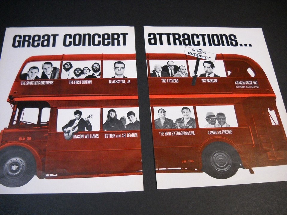 FIRST EDITION Smothers Brothers AARON & FREDDIE Pat Paulsen 2-pc. 1968 ...