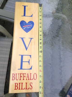 hand made buffalo bills wooden wall sign 24 x 6 brand new | eBay