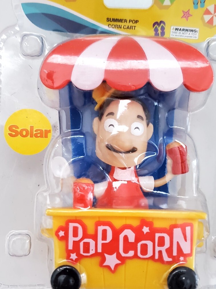 2- Fruit & Pop Corn Cart Summer Street Vendor Elote Solar Bobble | eBay