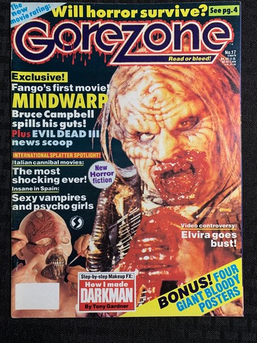 1991 GOREZONE Magazine #17 FN+ 6.5 Mindwarp / Elvira / Darkman NO ...