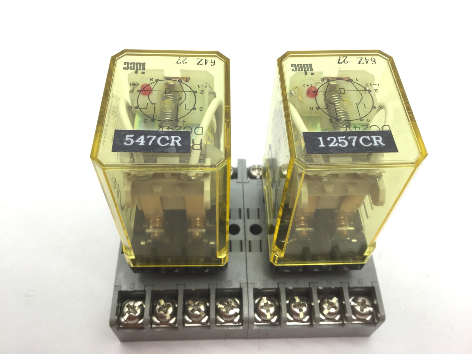 Lot of 2 IDEC RR2P-UL Power Relays With SR2P-06 Din Rail Mount Coil ...