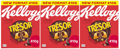 3 KELLOGGS TRESOR Breakfast Cereal Boxes with Choco Hazelnut Filling ...