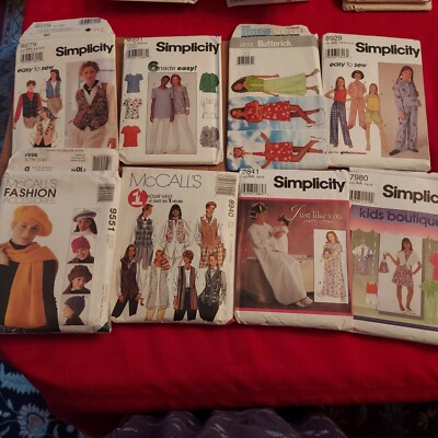 1990's Sewing Patterns- Simplicity/Butterick/McCall's Mixed Lot of 8 ...