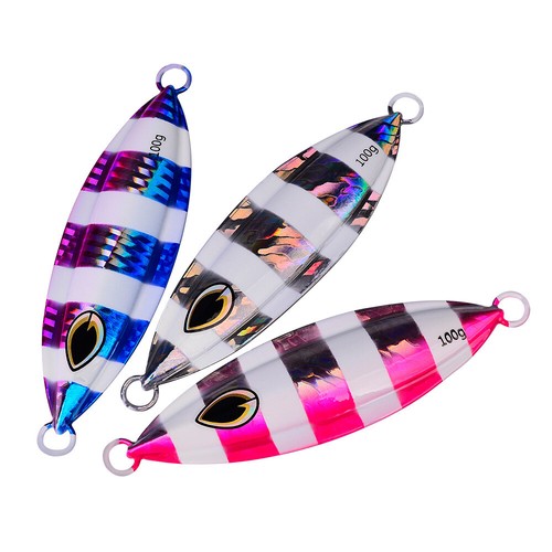 Flat Jigs Jigging Bait Hook 5pc Slow Fall Pitch Fishing Lures Sinking ...
