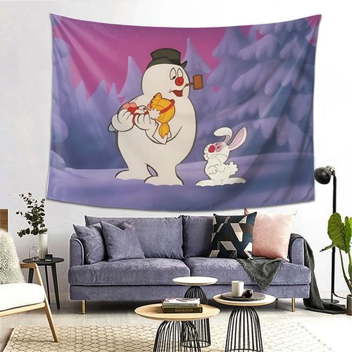 Frosty the Snowman Tapestry - Vintage Winter Decor Poster with Frosty ...