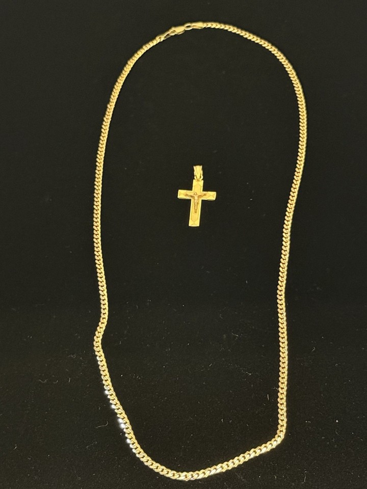 10k Gold Miami Cuban Chain In 2.8mm 20inches Long 14k Gold Crusifix ...