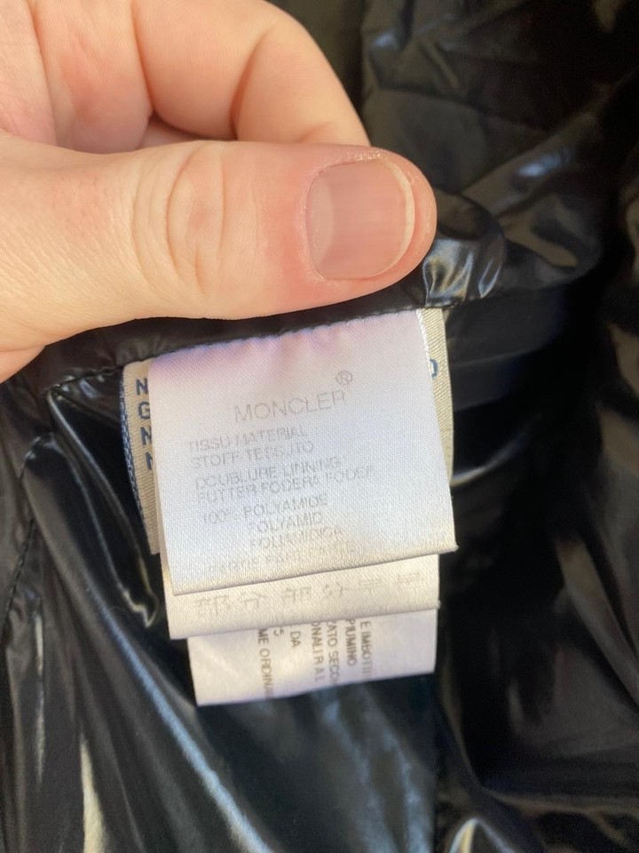 Moncler Badia VTG womens zip up Down Puffer jacket big logo | eBay