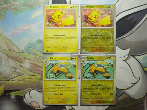 Ultra Rare Pokémon Temporal Forces Pikachu 051/162 Raichu 052/162 ...