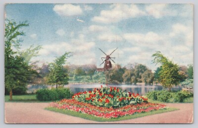 Post Card The Old Dutch Mill at Mount Emblem Cemetery on Grand Ave. M38 ...