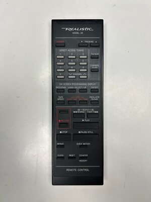 Realistic Model 28 TV VCR Remote Control, Black - OEM for Model 28 VCR ...