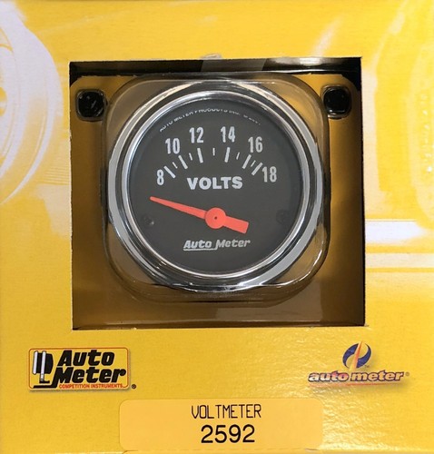 Auto Meter 2592 Traditional Chrome Voltmeter Gauge 2 1/16" (52 mm) 8 ...