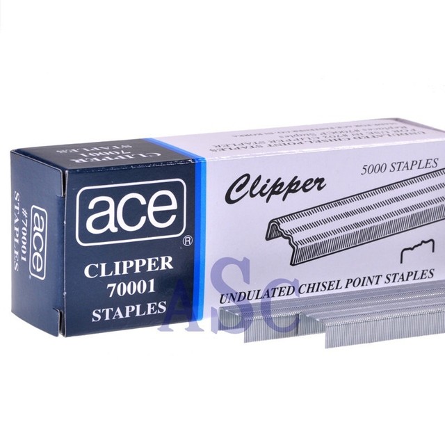 4 Boxes Ace Clipper Undulated Chisel Point Staples 70001 Scout Stapler ...