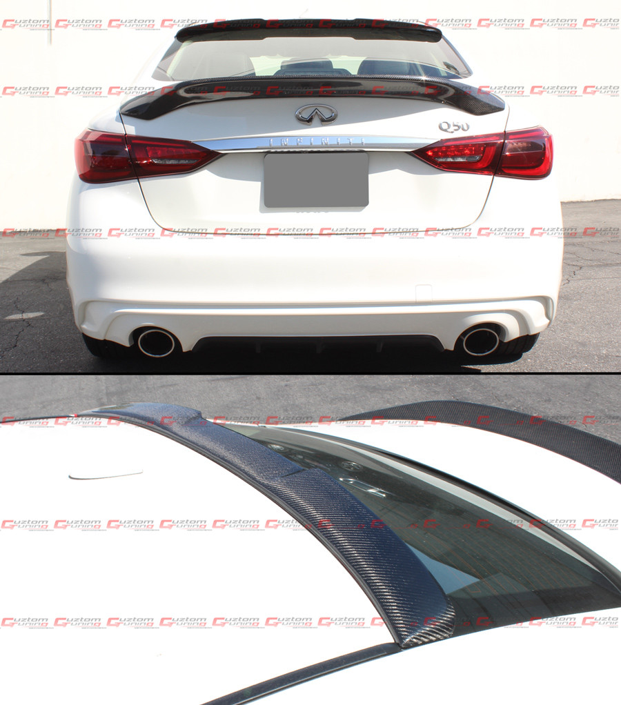 FOR 2014-2024 INFINITI Q50 VIP M STYLE CARBON FIBER REAR ROOF WINDOW ...