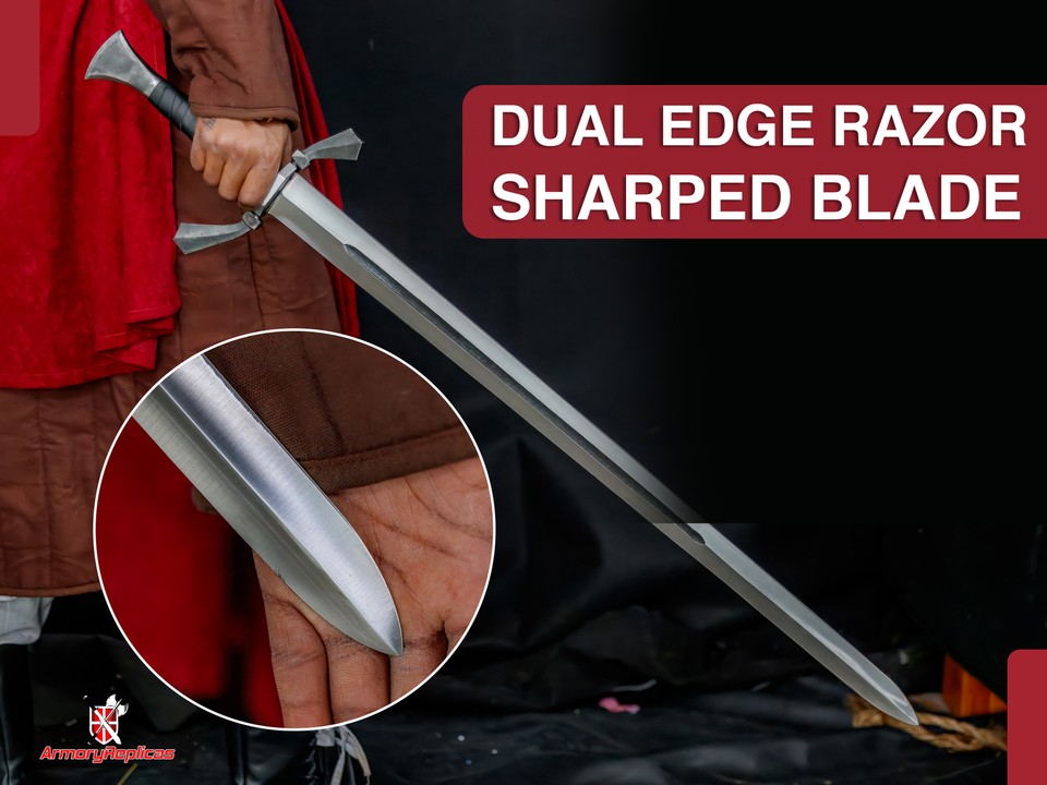 Hand-Forged Medieval Longsword | Full Tang | High Carbon Spring Steel w ...