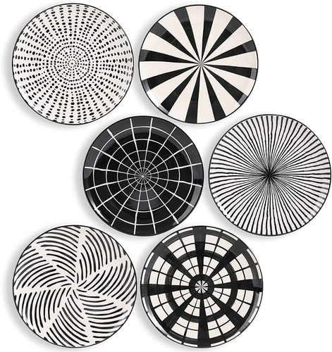 Black Plate Set 8 Inch - Salad Plates | Dessert Appetizer Plates ...