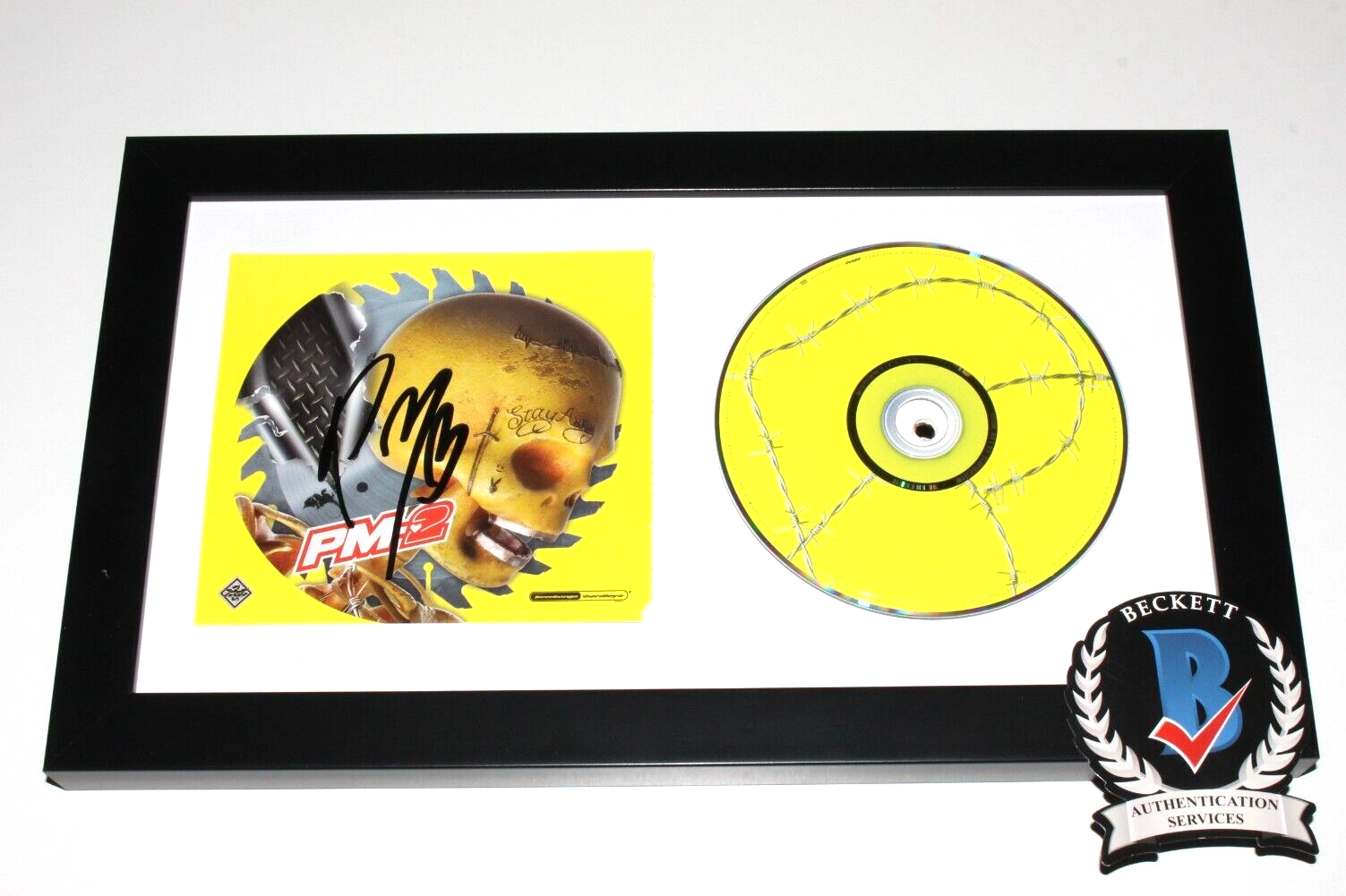 POST MALONE SIGNED FRAMED 'BEERBONGS & BENTLEYS' CD COVER ALBUM BECKETT ...
