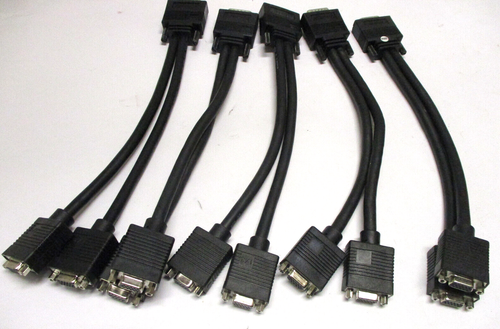 Lot of 5 Y-Cable LFH-60 to Dual VGA 15-Pin Female Splitter Video Cable ...