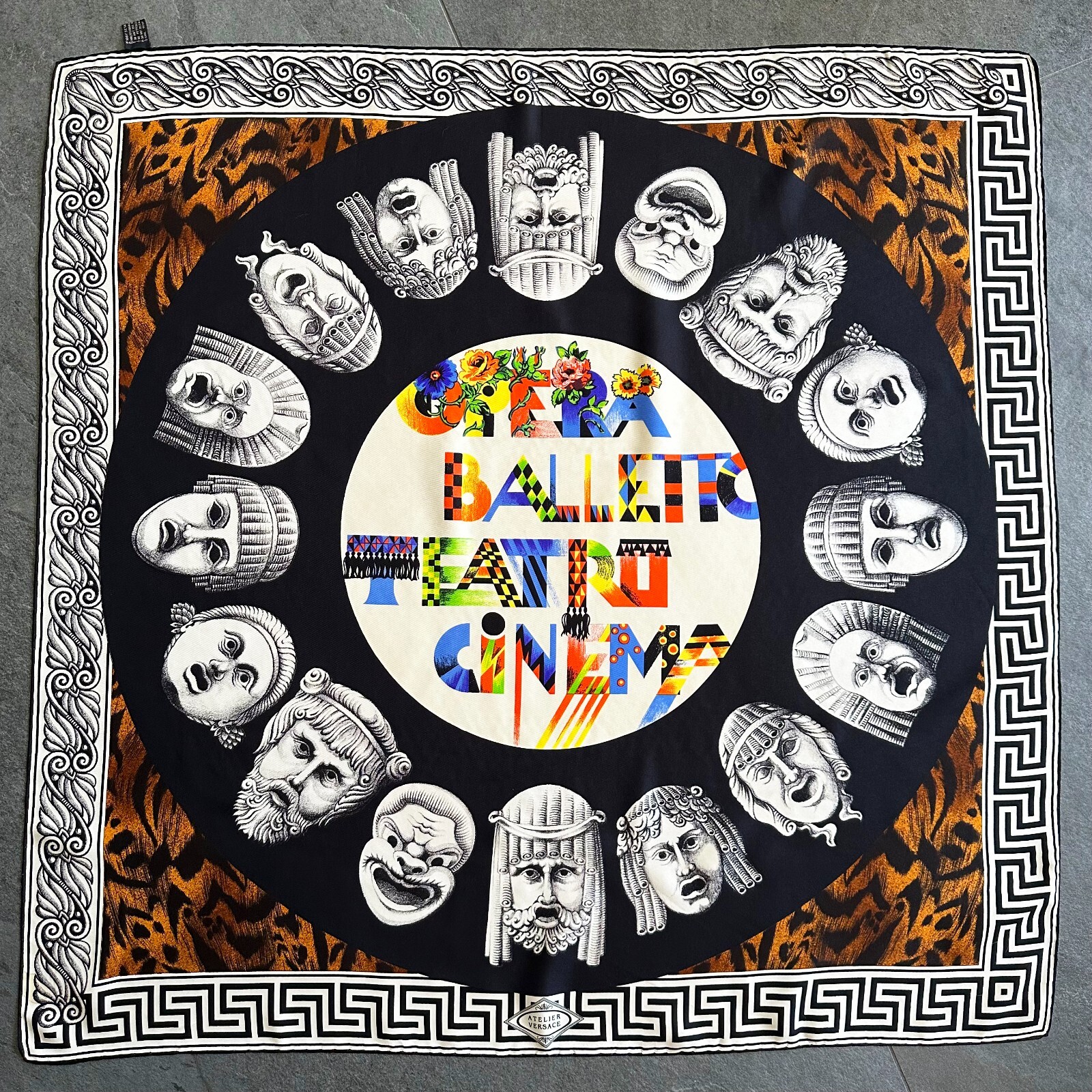 1991 GIANNI VERSACE silk scarf Opera Balletto Teatro … - Gem