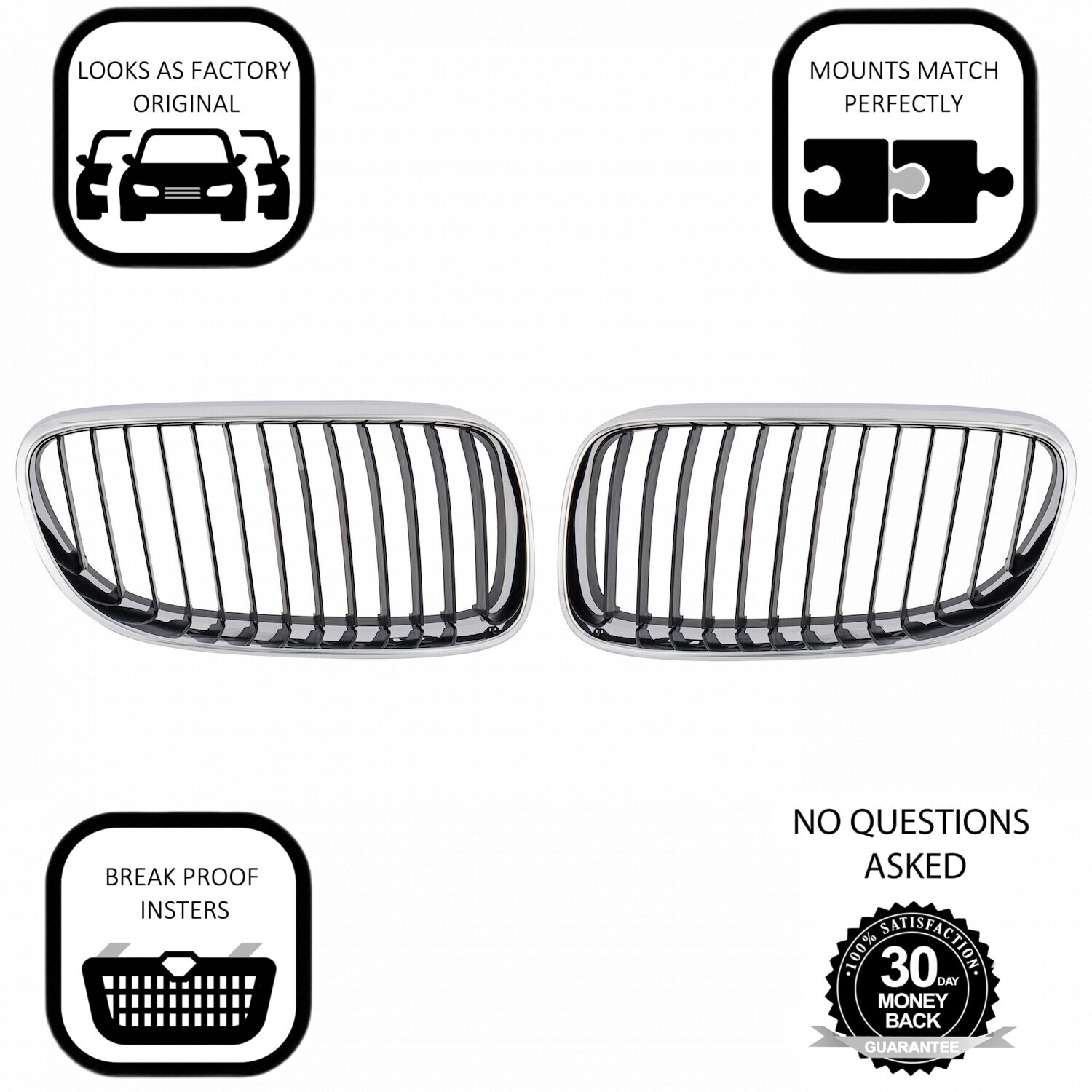 Set of 2 Grilles for BMW 2011-2013 3 SRS E92 Conv E93 51137254968 ...