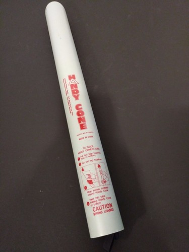 HANDY CONE WET FLOOR SAFETY CONE WITH WALL-MOUNT STORAGE TUBE | eBay