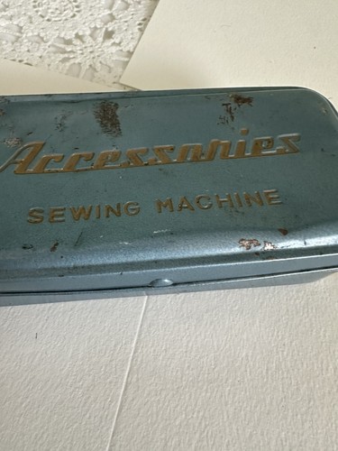 vintage sewing machine tin with accessories | eBay